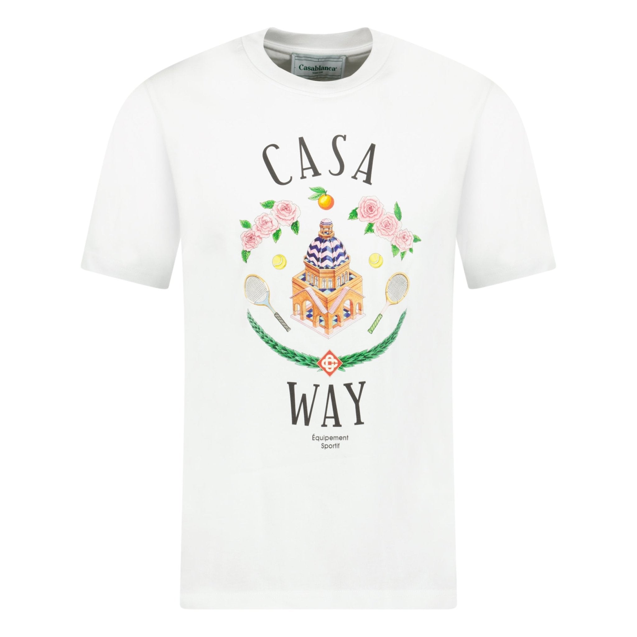 CASABLANCA CASA WAY PRINT T-SHIRT WHITE – AffluentAttire