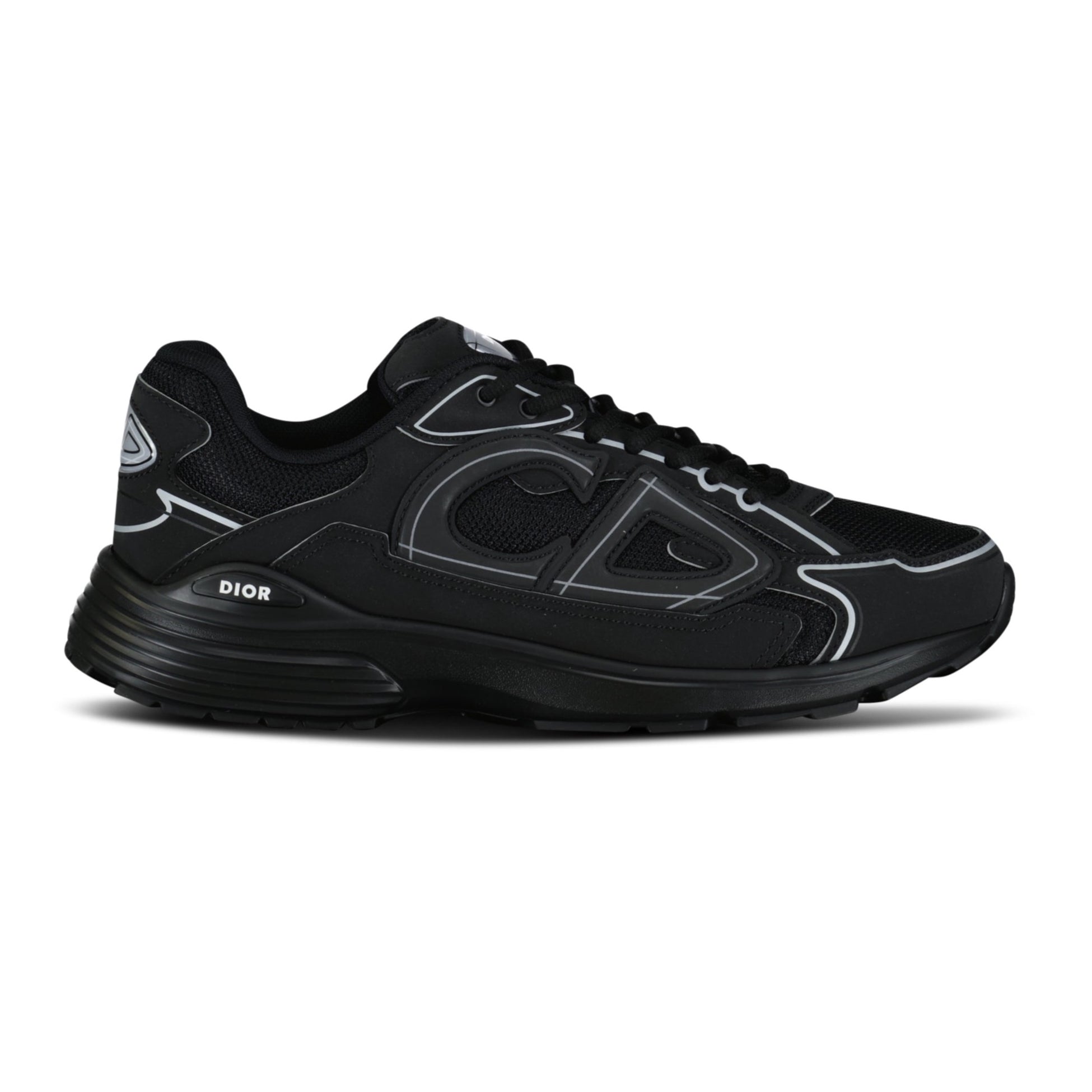 DIOR B30 TRIPLE BLACK REFLECTIVE TRAINERS – AffluentAttire