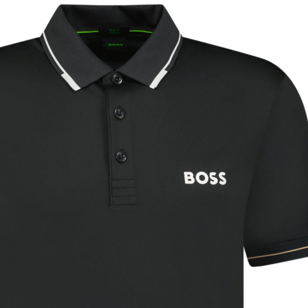 BOSS PAUL PRO POLO T-SHIRT BLACK – AffluentAttire